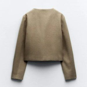 Zara | Jackets & Coats | Zara Cropped Flap Jacket | Poshmark